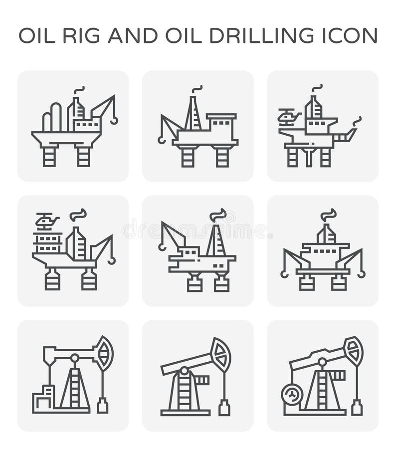 Oil Rig and Oil Drilling Icon Stock Vector - Illustration of building ...