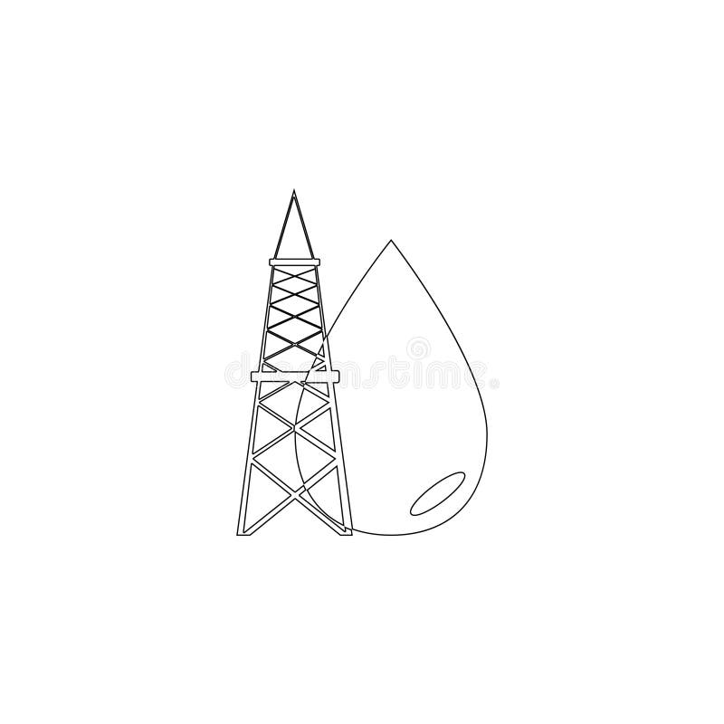 Oil Rig Icon. Flat Vector Icon Stock Vector - Illustration of ...