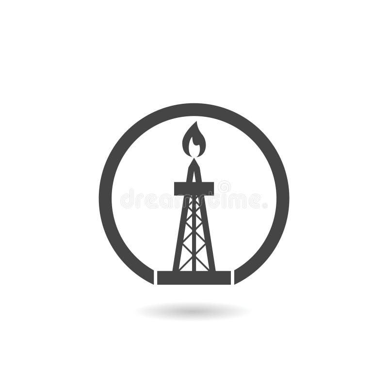 Oil rig icon with shadow stock vector. Illustration of installation ...