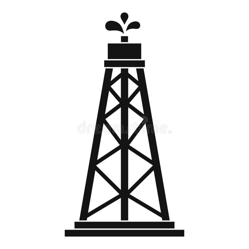 Oil rig icon, simple style stock vector. Illustration of business ...