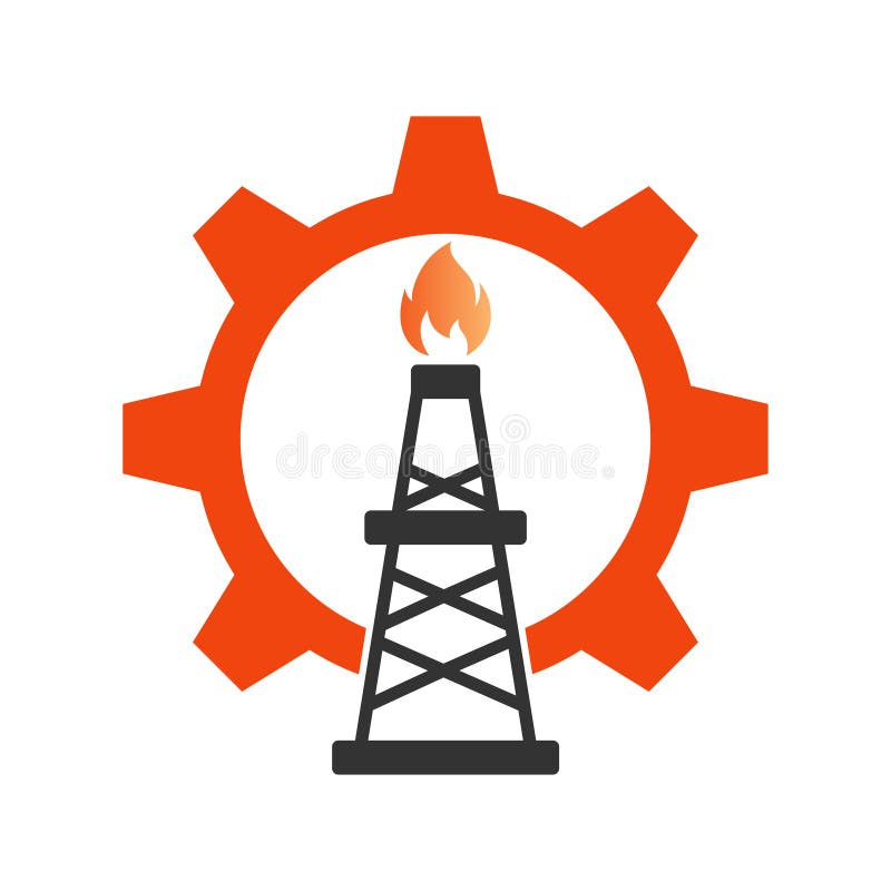 Oil Rig Icon Vector Design Template Stock Illustration - Illustration ...