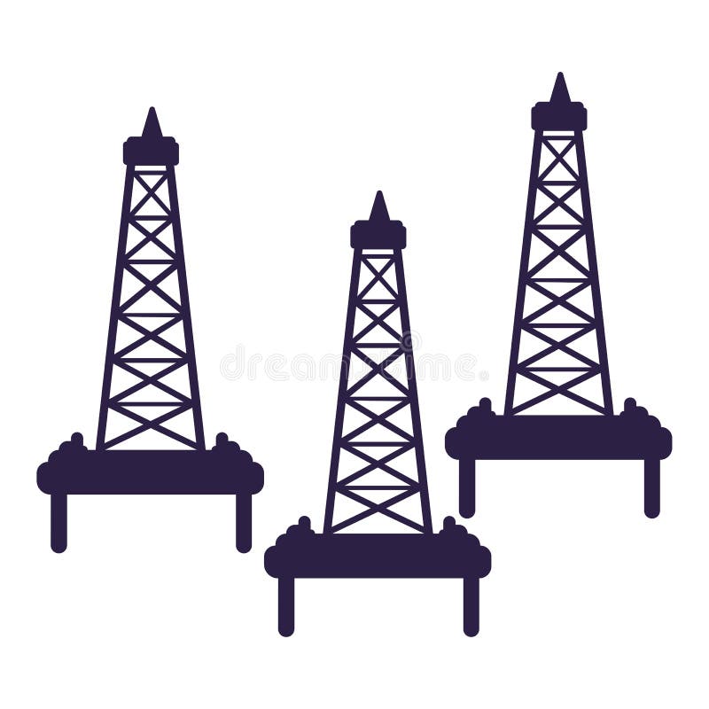 Oil Rig Icon on a White Background, Vector Illustration Stock Vector ...