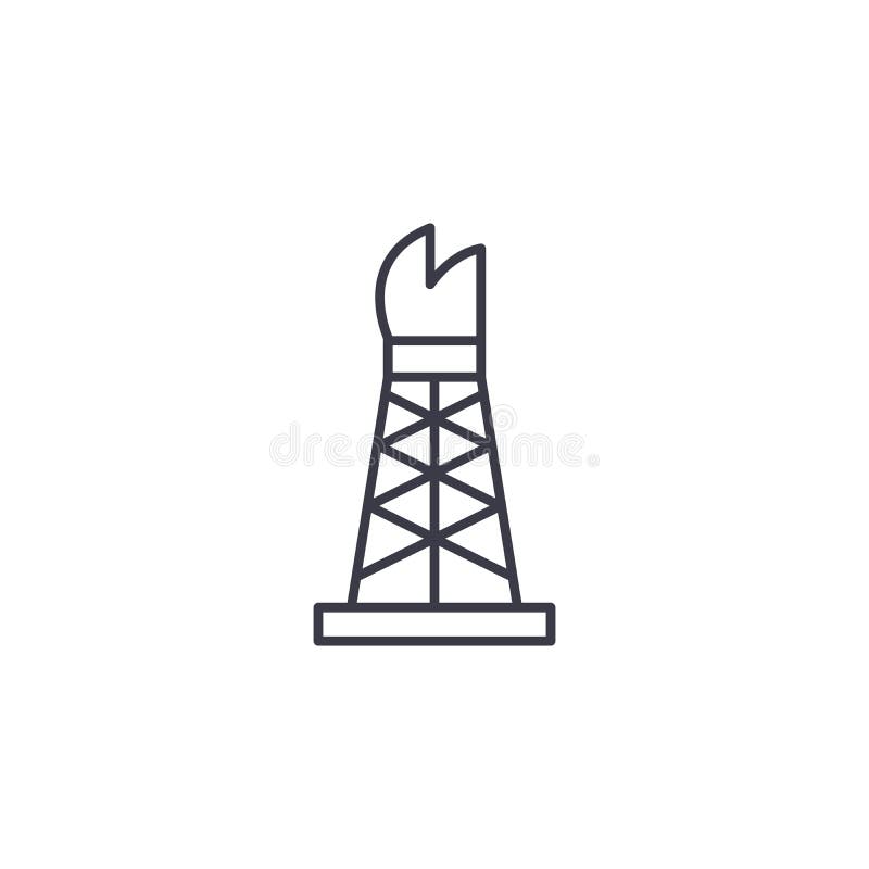 Oil Rig Linear Icon Concept. Oil Rig Line Vector Sign, Symbol ...
