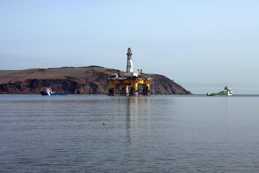 Oil Rig on the move stock photo. Image of scottish, move - 13534854