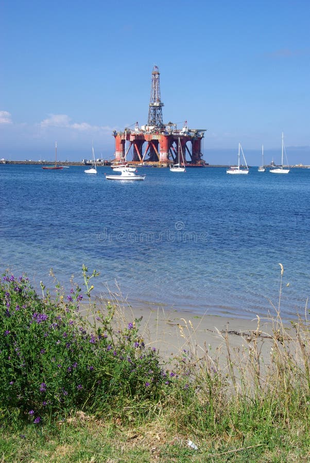 Oil Rig Near Shore stock image. Image of crude, drill - 5795923