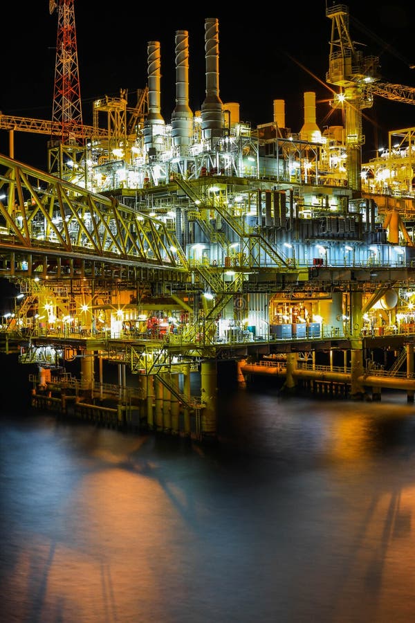 Oil and Rig in night stock image. Image of industry, fire - 32486231