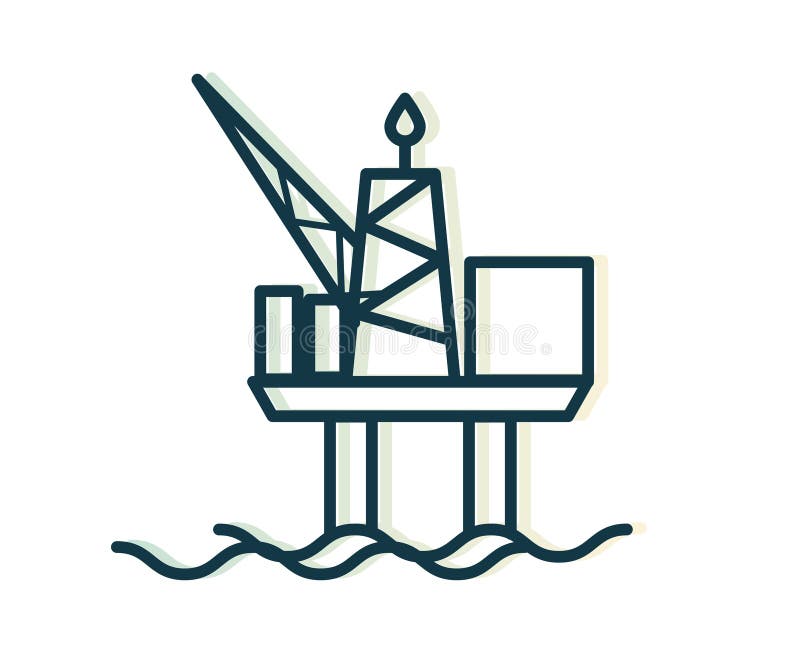 Oil Rig - Offshore Platform - Stock Icon Stock Illustration ...