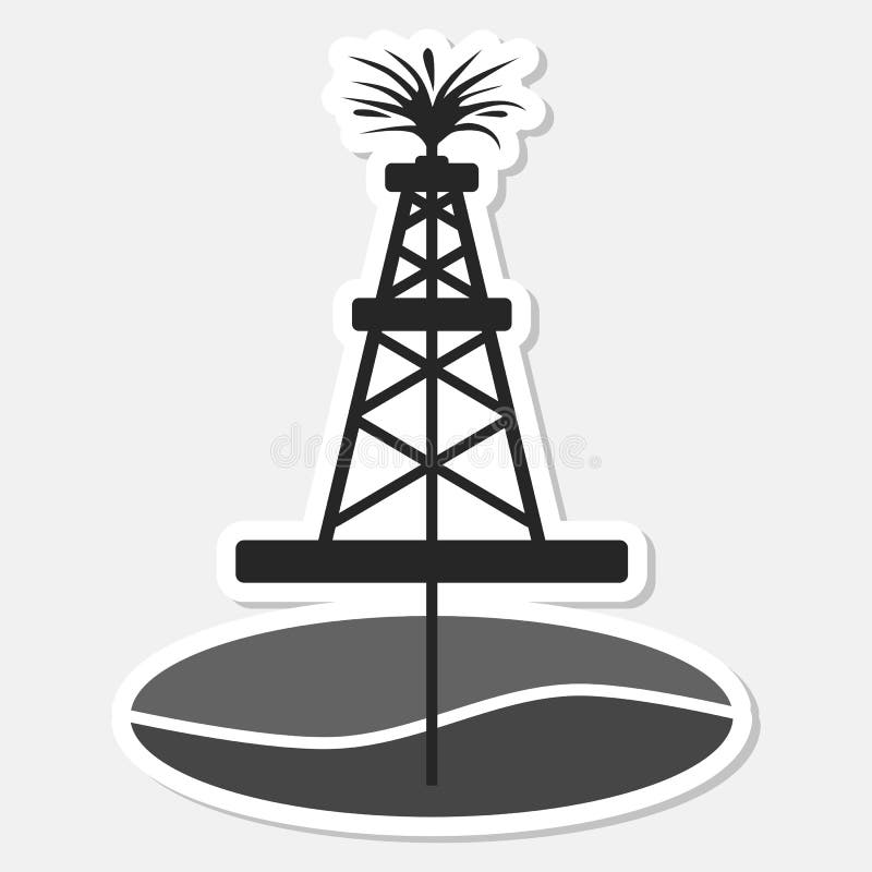 Oil Rig, Oil Gusher Icon, Color Icons Set Stock Vector - Illustration ...