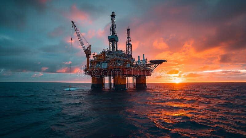 Oil Rig Operates with Efficiency, Its Skilled Crew Working Tirelessly ...