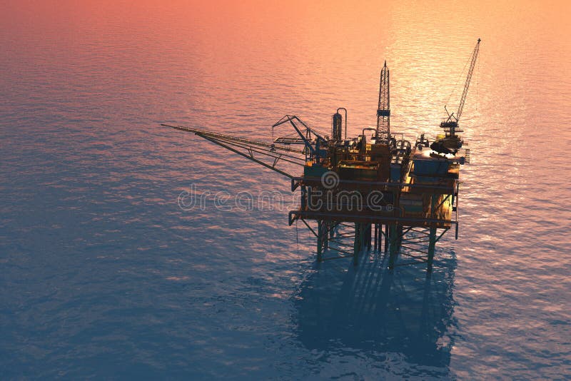 Oil Rig stock illustration. Illustration of fuel, holland - 261119009
