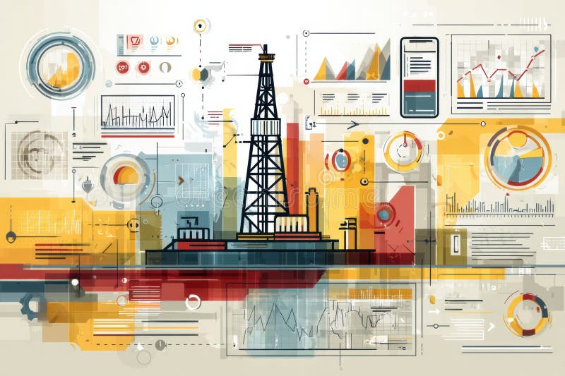 Flat Design of an Oil Rig Integrating Digital User Interface Elements ...