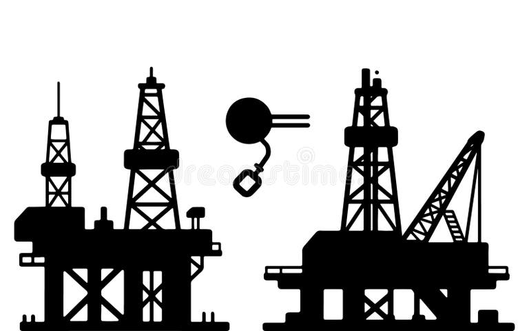 Oil Rig Silhouette, Rig Oil Vector Illustration Stock Vector ...