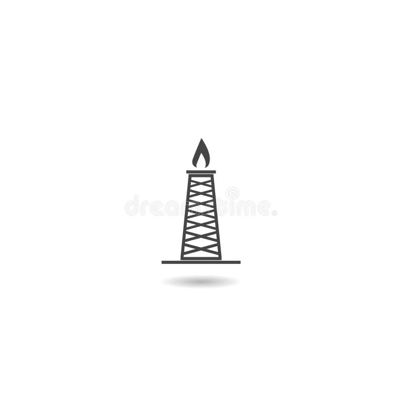 Oil Rig Simple Icon with Shadow Stock Vector - Illustration of ...