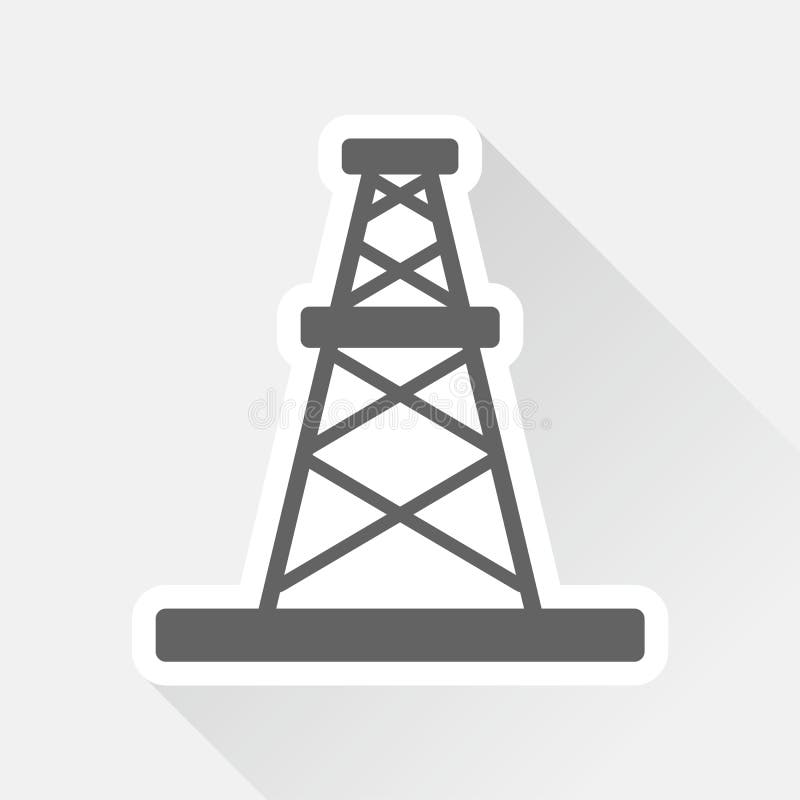 Oil Rig Sticker with Shadow Stock Illustration - Illustration of drill ...