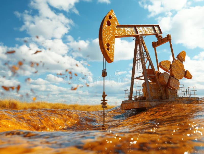 Oil Rig Submerged in a Sea of Crude, a Visual Metaphor for ...