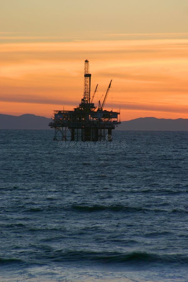 Oil Rig Sunset stock image. Image of ocean, environment - 7559763