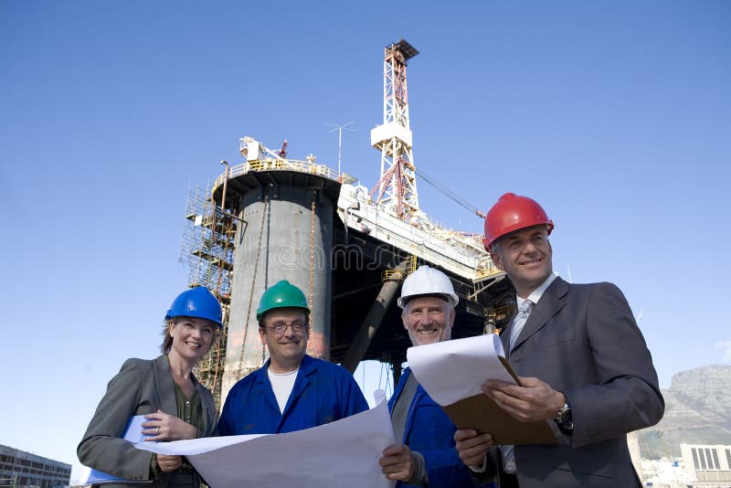 Oil Rig Survey Engineering Tea Stock Image - Image of platform ...