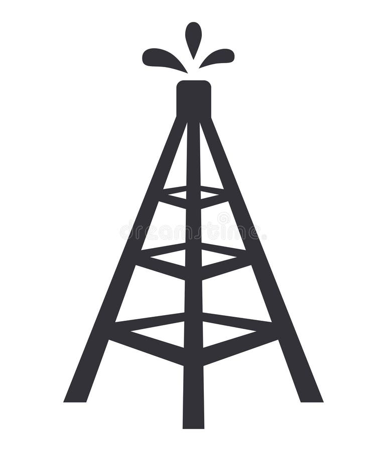 Oil Rig Tower Symbol Web Icon Vector Illustration Stock Vector ...
