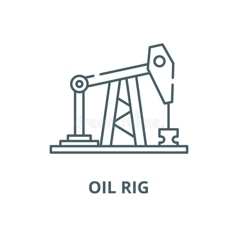 Oil Rig Vector Line Icon, Linear Concept, Outline Sign, Symbol Stock ...