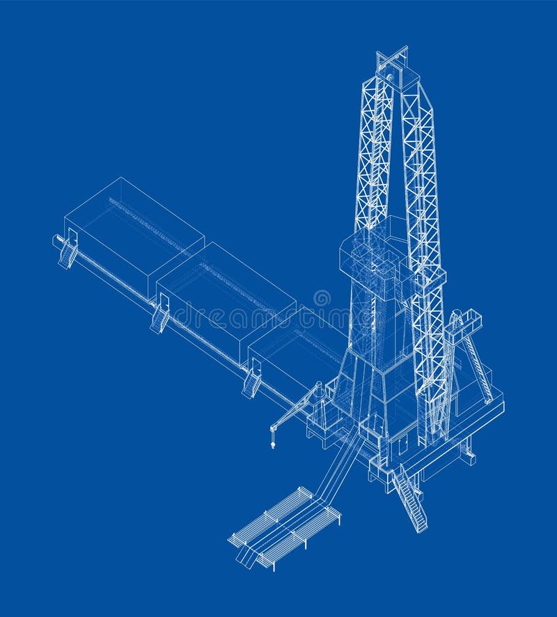 Oil Rig. Orthography Vector Stock Vector - Illustration of vector, pipe ...