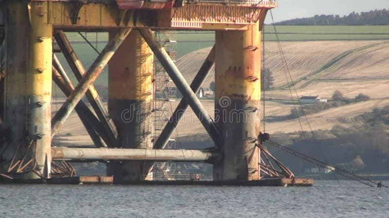 Oil Rig View of Legs with Sea Stock Footage - Video of game, platform ...