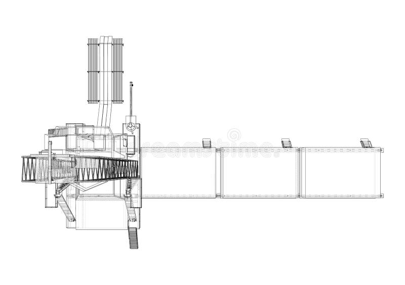 Oil rig. Wire-frame style stock illustration. Illustration of business ...
