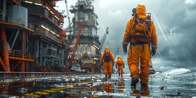 Oil Rig Storm Created Generative Artificial Intelligence Stock Photos ...