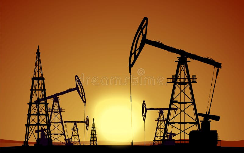 Oil rigs. Oil production stock vector. Illustration of gasoline - 181573050
