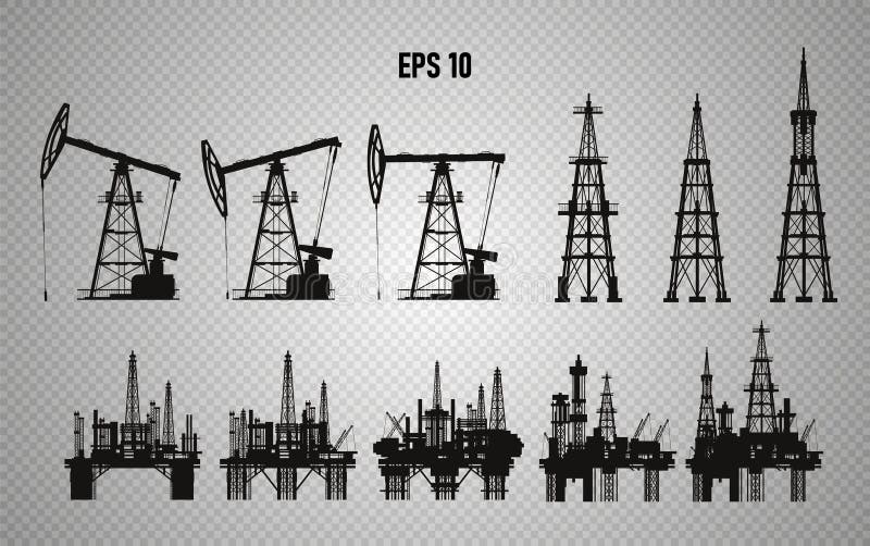 Oil Rigs. Oil Production. Vector. Stock Vector - Illustration of ...