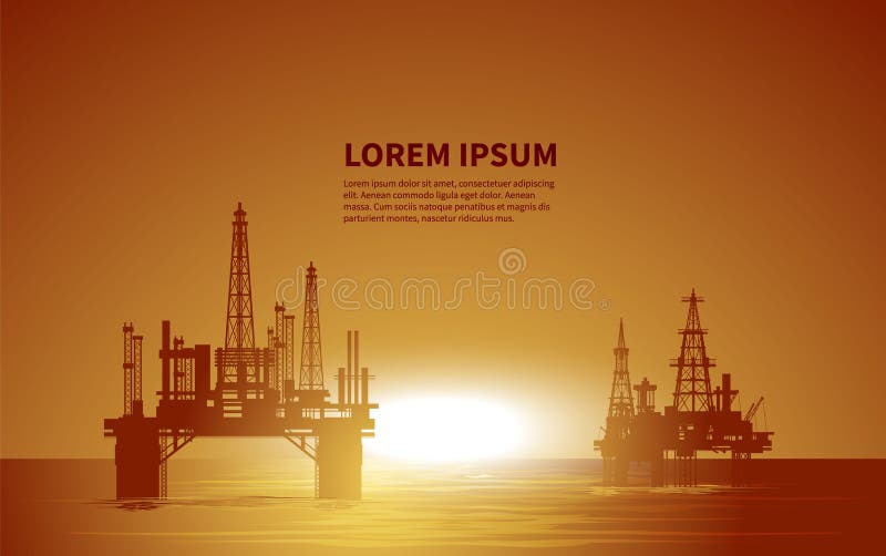 Oil Rigs. Oil Production. Vector. Stock Vector - Illustration of ...