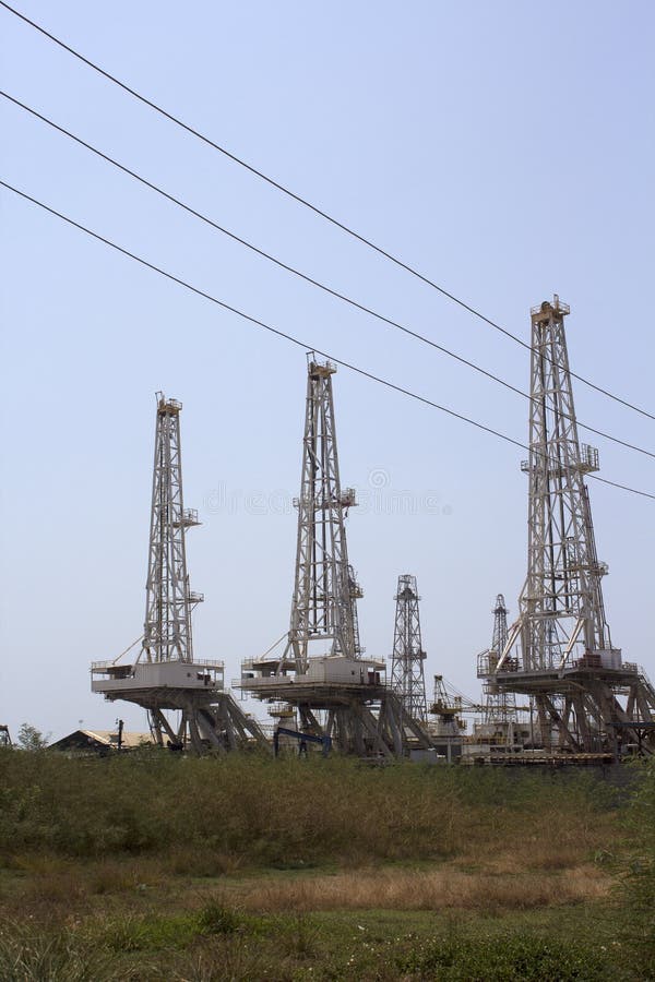 Oil Rigs stock image. Image of field, blue, outside, electric - 42517687