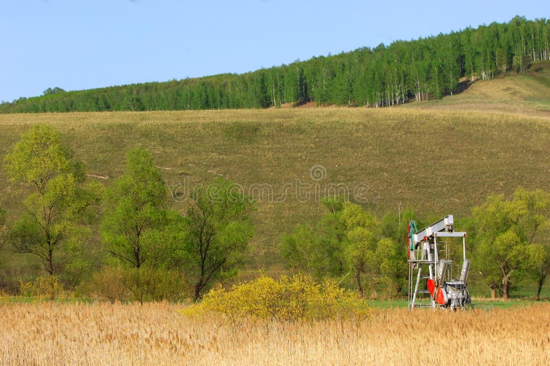 Oil rocking spring stock photo. Image of pump, rural - 30214472