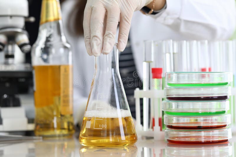 Oil Sample, Chemical Experience in Laboratory. Stock Image - Image of ...