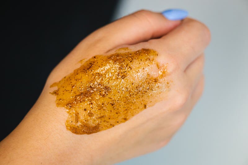 Oil Scrub on the Hand Texture Close-up Stock Photo - Image of cosmetic ...