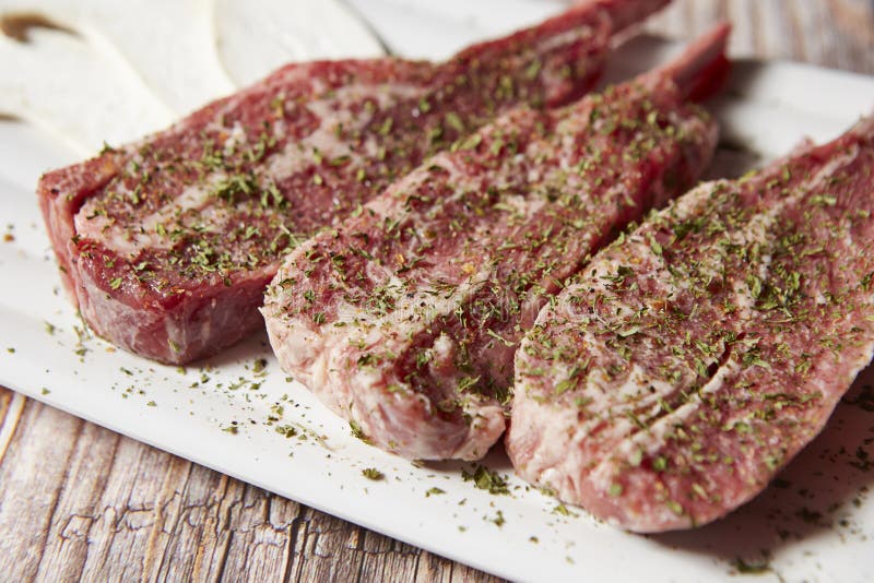 Oil Seasoned Raw Lamb Ribs stock image. Image of seasoning - 265262677