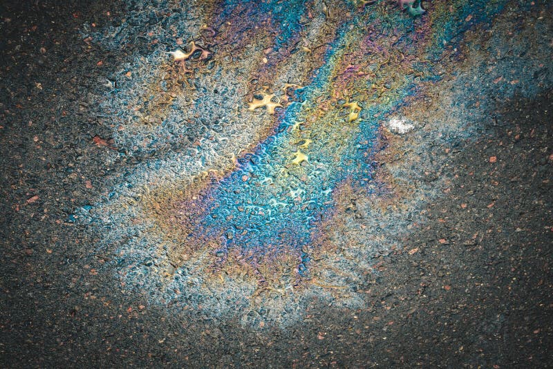 Oil Slick on the Asphalt Road Background Stock Image - Image of ...