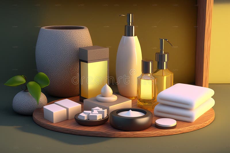Spa Oil Set with Essential Oils Stock Illustration - Illustration of ...