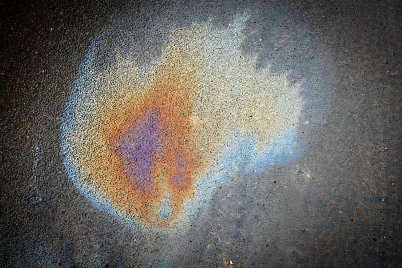 Oil Spill on Asphalt in the Form of a Stain Stock Image - Image of ...