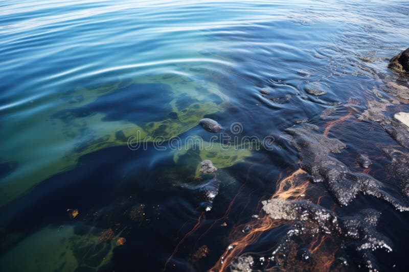 Oil Spill Spreading Across the Ocean Surface Stock Image - Image of ...