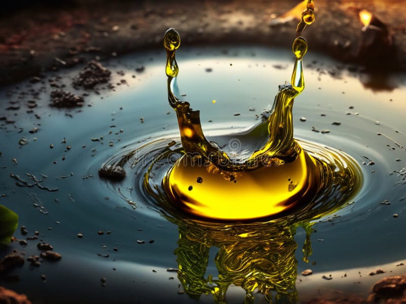 Oil splash and water drop stock illustration. Illustration of yellow ...
