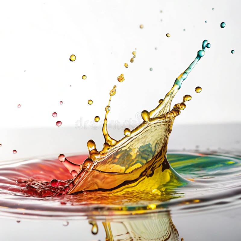 Oily Liquid Splashes Isolated on White Background Stock Illustration ...