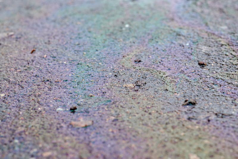 Oil Spot on the Ground, Colored Texture and Pattern of Gasoline. Stock ...