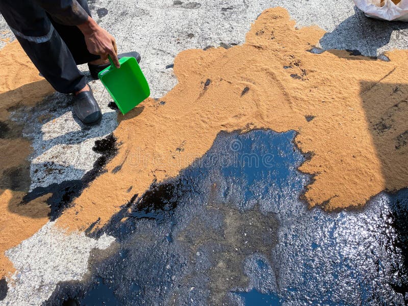 Oil stain remover powder stock photo. Image of removal - 372395702