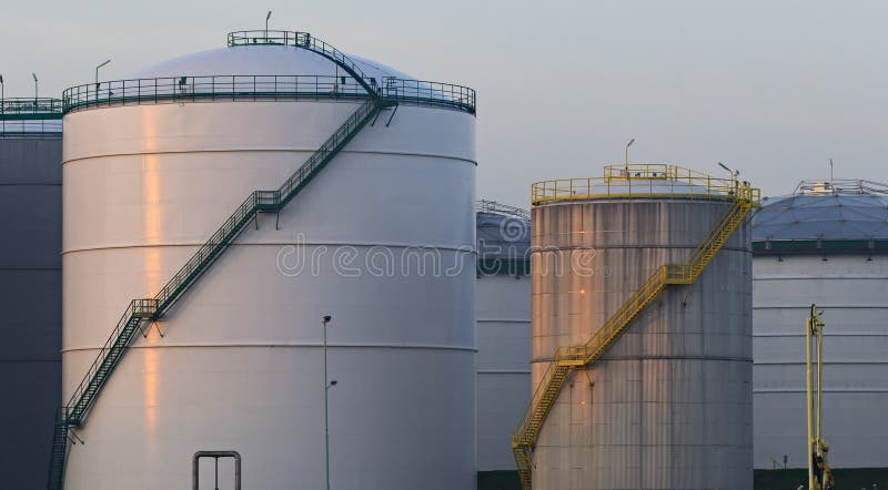 Oil storage stock image. Image of factory, night, lights - 7447295