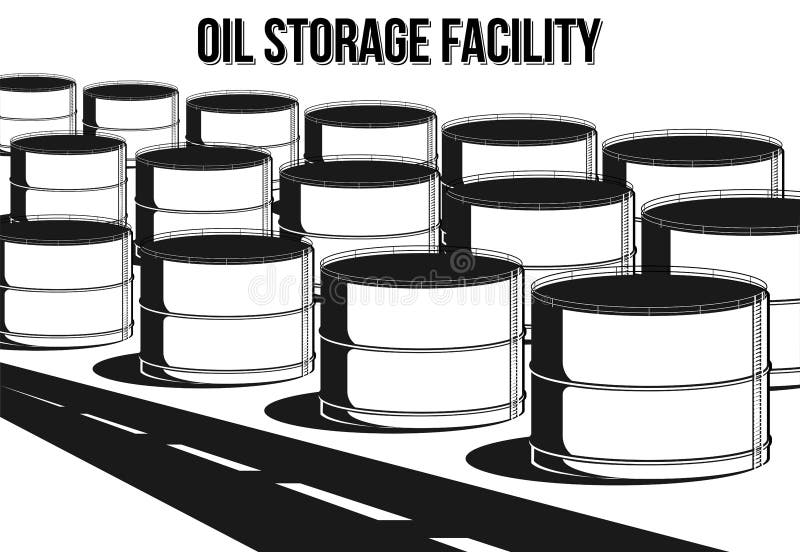 Oil Storage Facility Composition with Road. Industrial Facilities Tanks ...