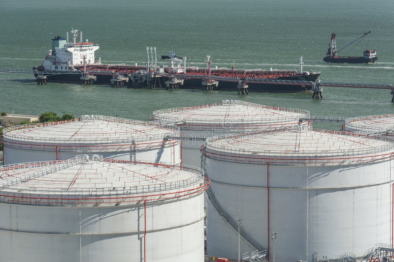 Oil Storage Tank and Oil Tanker Stock Image - Image of petroleum ...