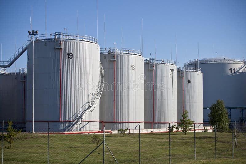 Oil and gas storage tanks stock photo. Image of coast - 20902750