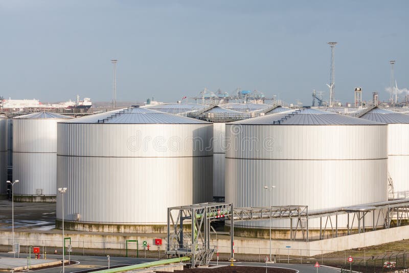Oil Refinery Tanks stock photo. Image of environment, energy - 2600254