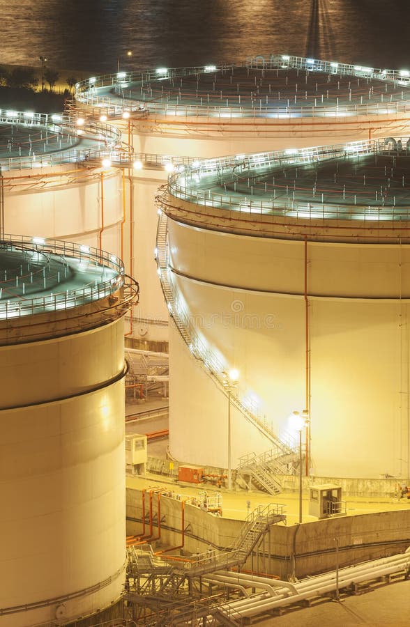 Oil Storage tanks stock photo. Image of economy, harbor - 33021216