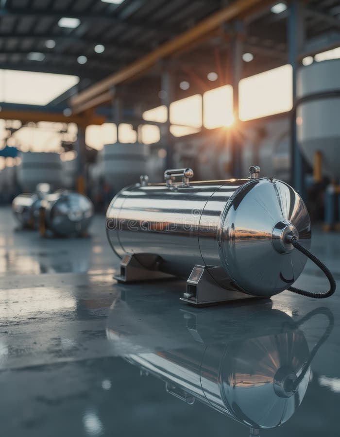 Oil Storage Terminal Featuring a Shiny Tank and Loading Dock Facilities ...